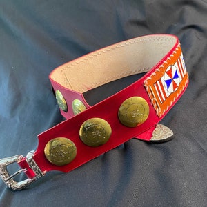 Painted / Silver Concho Belt Handmade Native American Powwow Regalia - Etsy