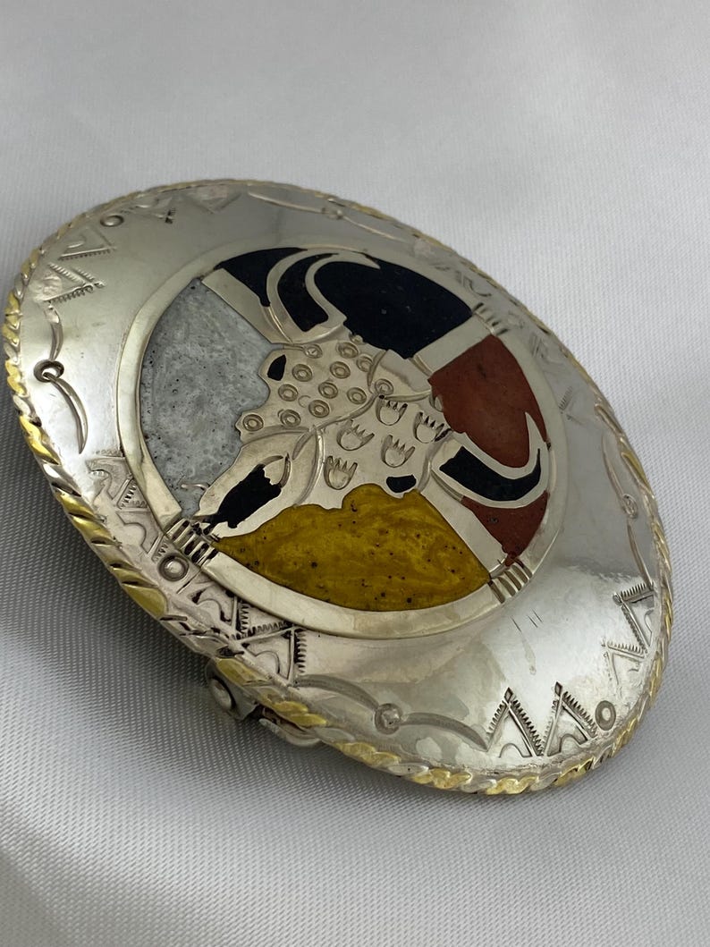Buffalo Skull Medicine Wheel Belt Buckle - Handmade Native American ...