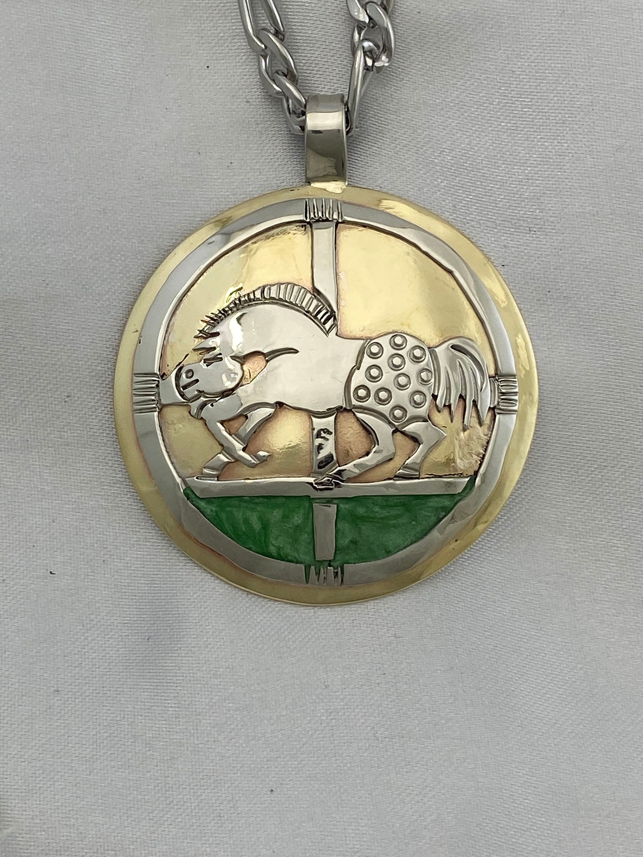 Standing Horse Silver Pendant by Mitchell Zephier Sr - Handmade Native ...