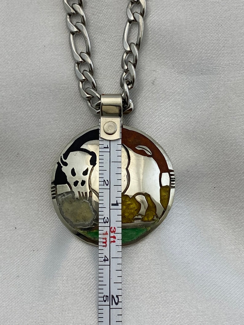 Standing Buffalo Medicine Wheel Silver Pendant by Mitchell Zephier Sr ...