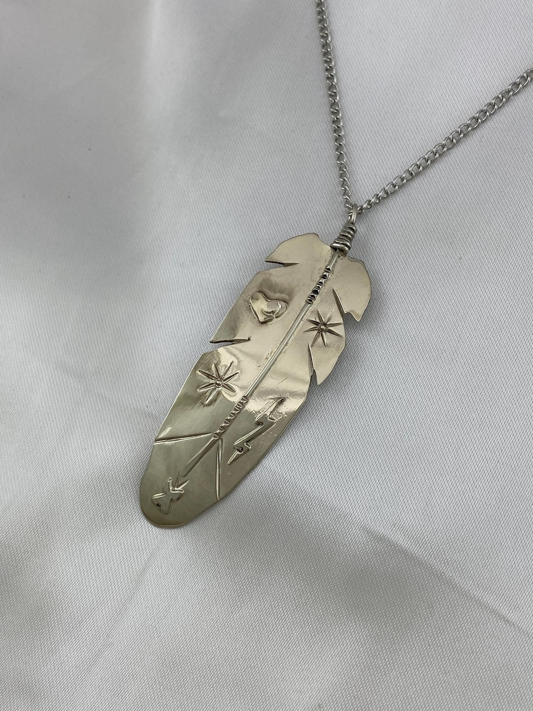 Wambli Wiyaka (eagle Feather) Pendant Necklace - Handmade Native Amercn ...