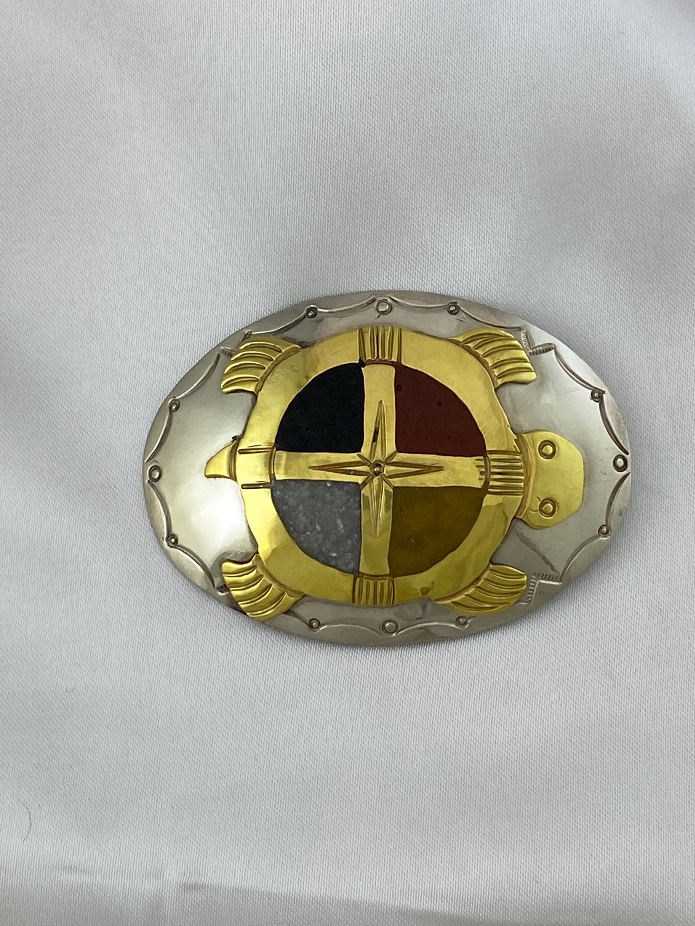 Medicine Wheel Turtle Belt Buckle - Handmade Native American Jewelry by ...