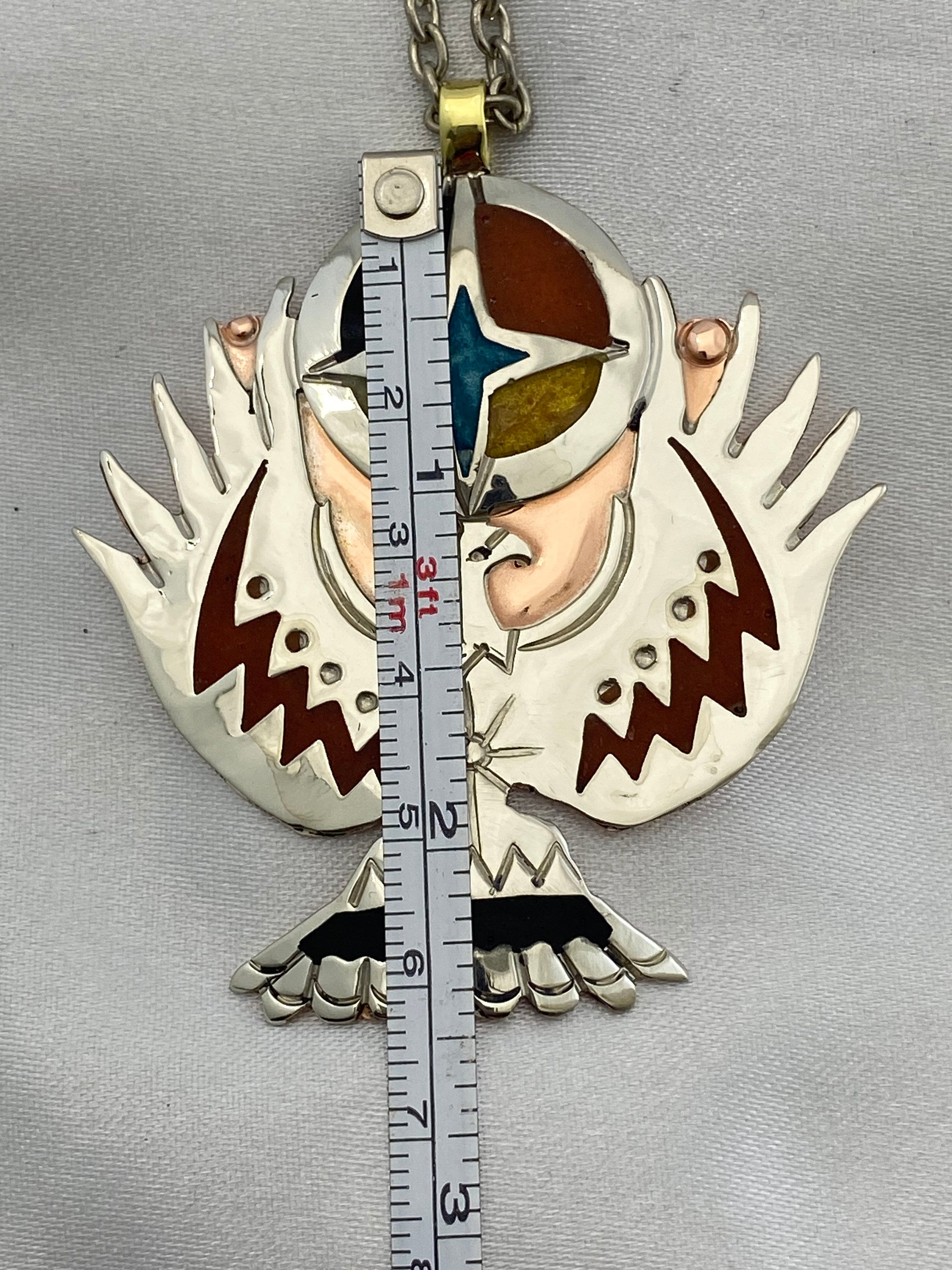 Rising Eagle / Morning Star Medicine Wheel Silver Pendant by Mitchell ...