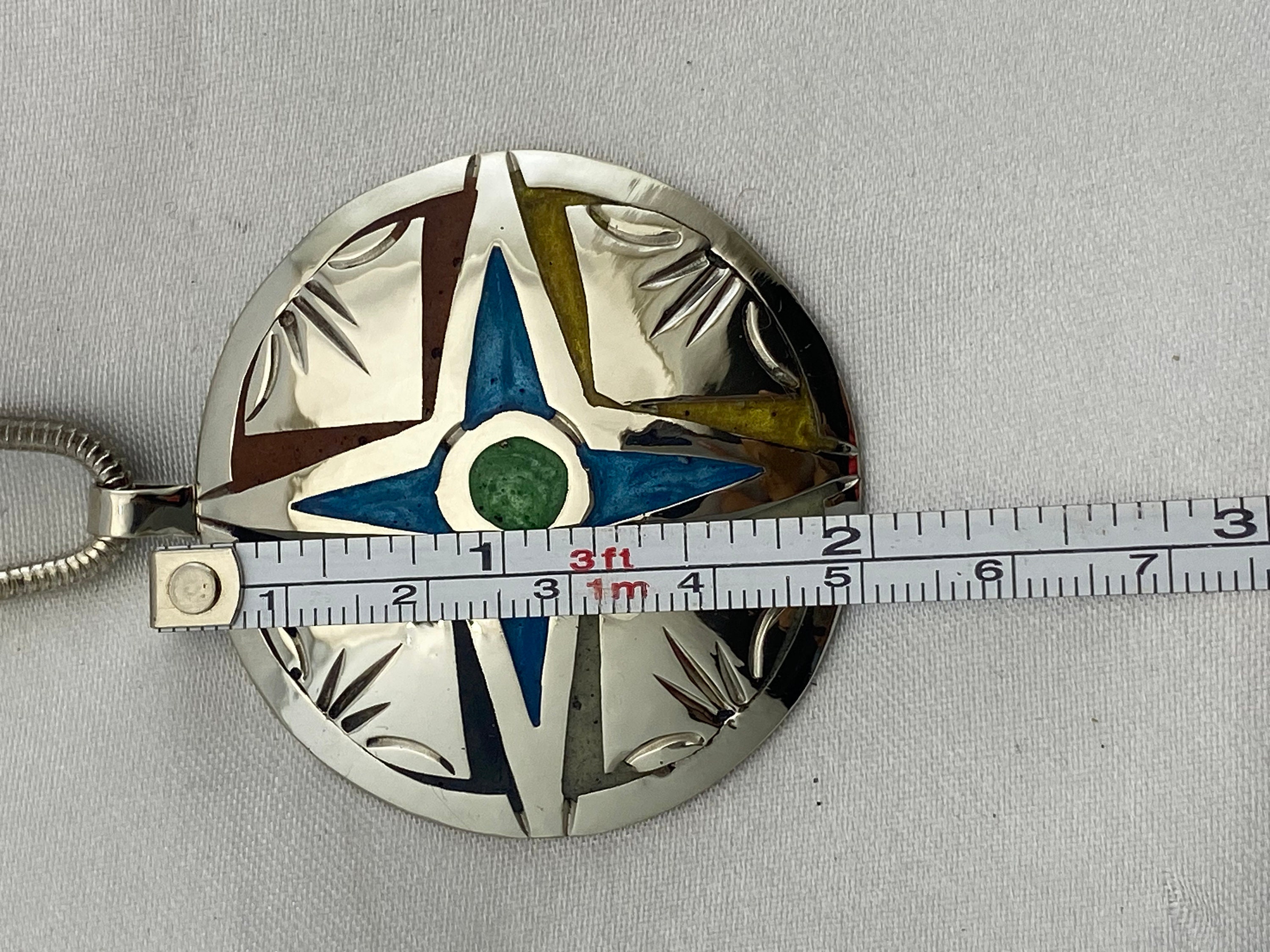 Four Directions Morning Star Silver Pendant by Mitchell Zephier Sr ...