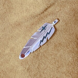 Lightning Feather Sterling Silver Pendant Authentic Native American ...