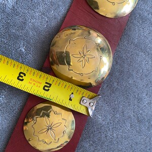 Adult Size Red Leather Concho Belt - Mitchell Zephier Sr - Etsy