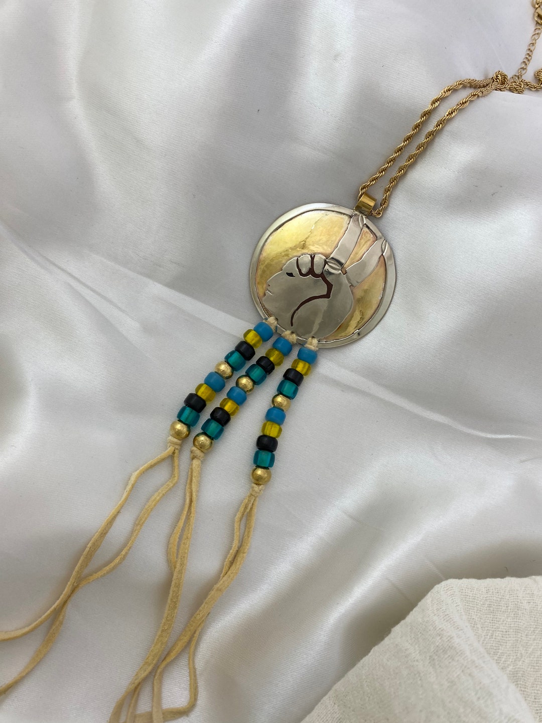 American Indian Movement AIM Silver Pendant - Mitchell Zephier Sr - Etsy