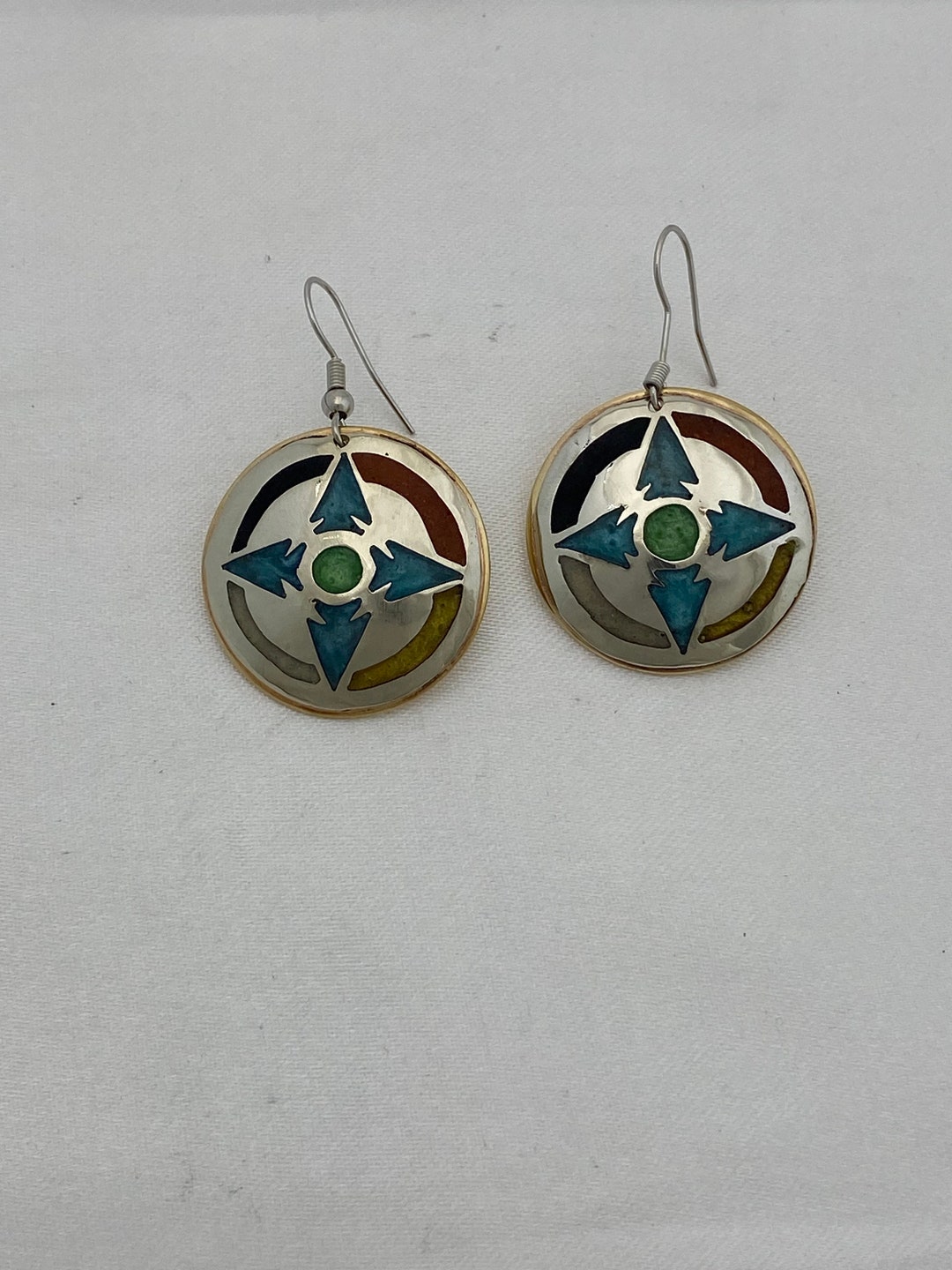 Morning Star Medicine Wheel Silver Earrings Handmade Native American ...