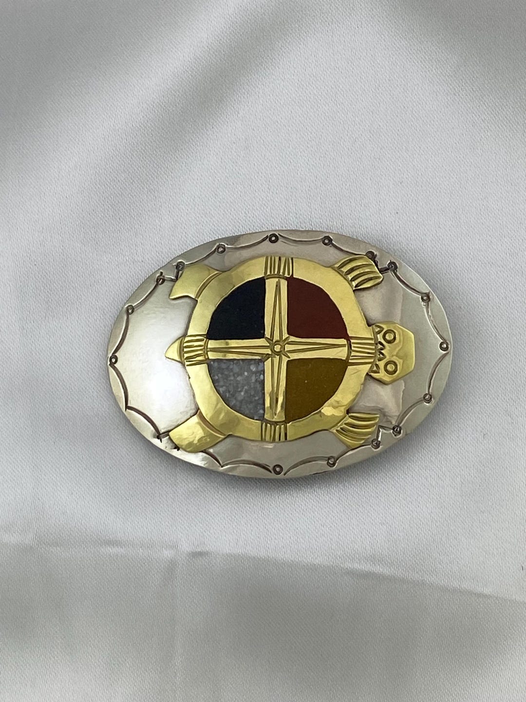 Medicine Wheel Turtle Belt Buckle Handmade Native American Jewelry by ...