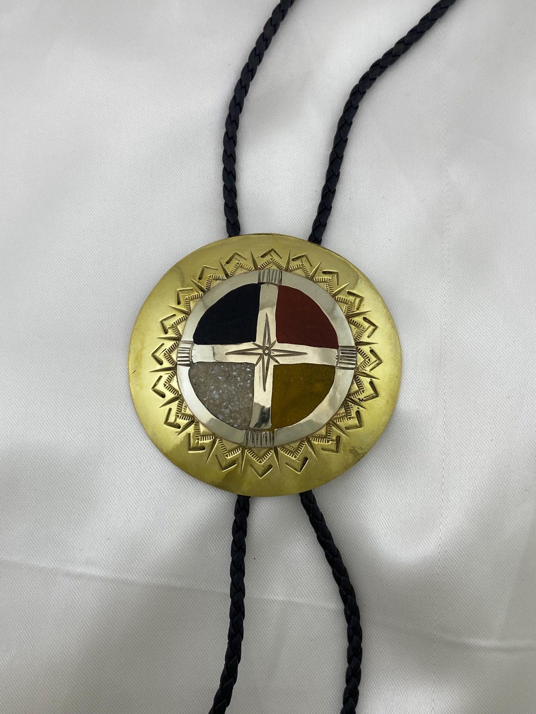 Medicine Wheel Silver Bolo Tie - Handmade Native American Jewelry by ...