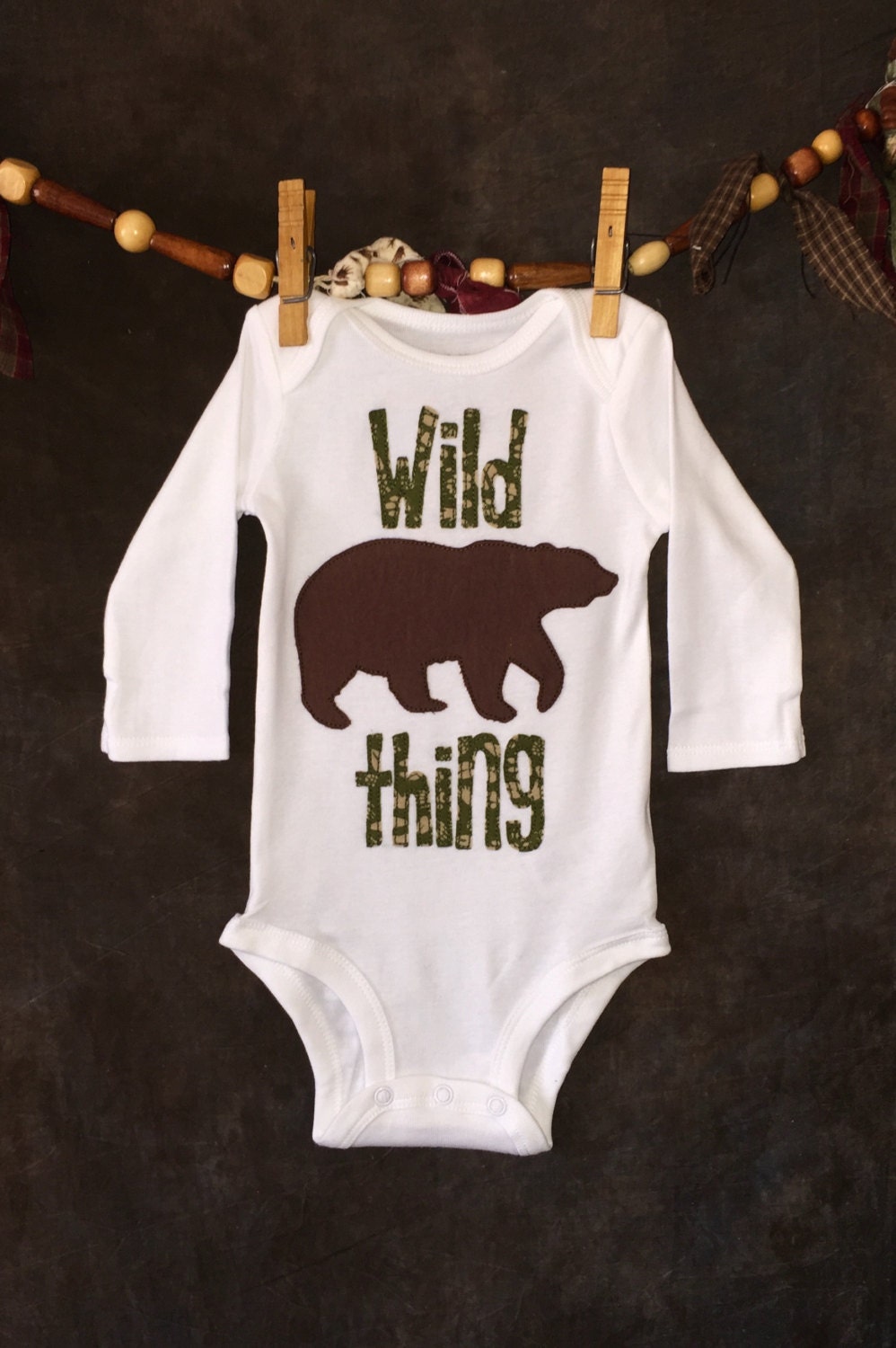 Personalized Wild Things Baby Bear Bodysuit | Etsy
