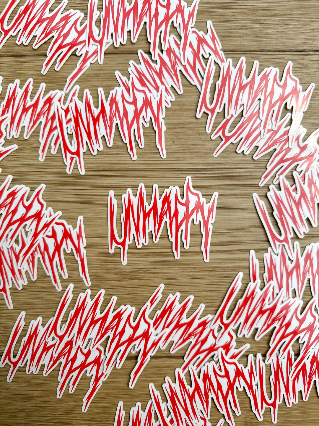 UNHAPPY Metal Logo Font Sticker Death Metal Music Stickers Metalcore ...