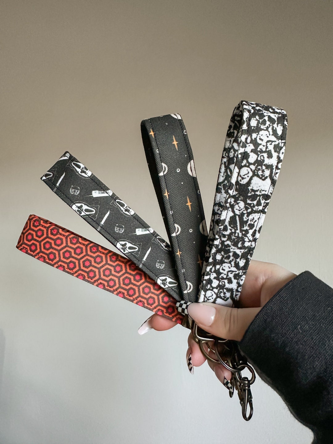 Alt/goth Keychain Wristlet Key Fob Horror Lanyard for Keys Car ...