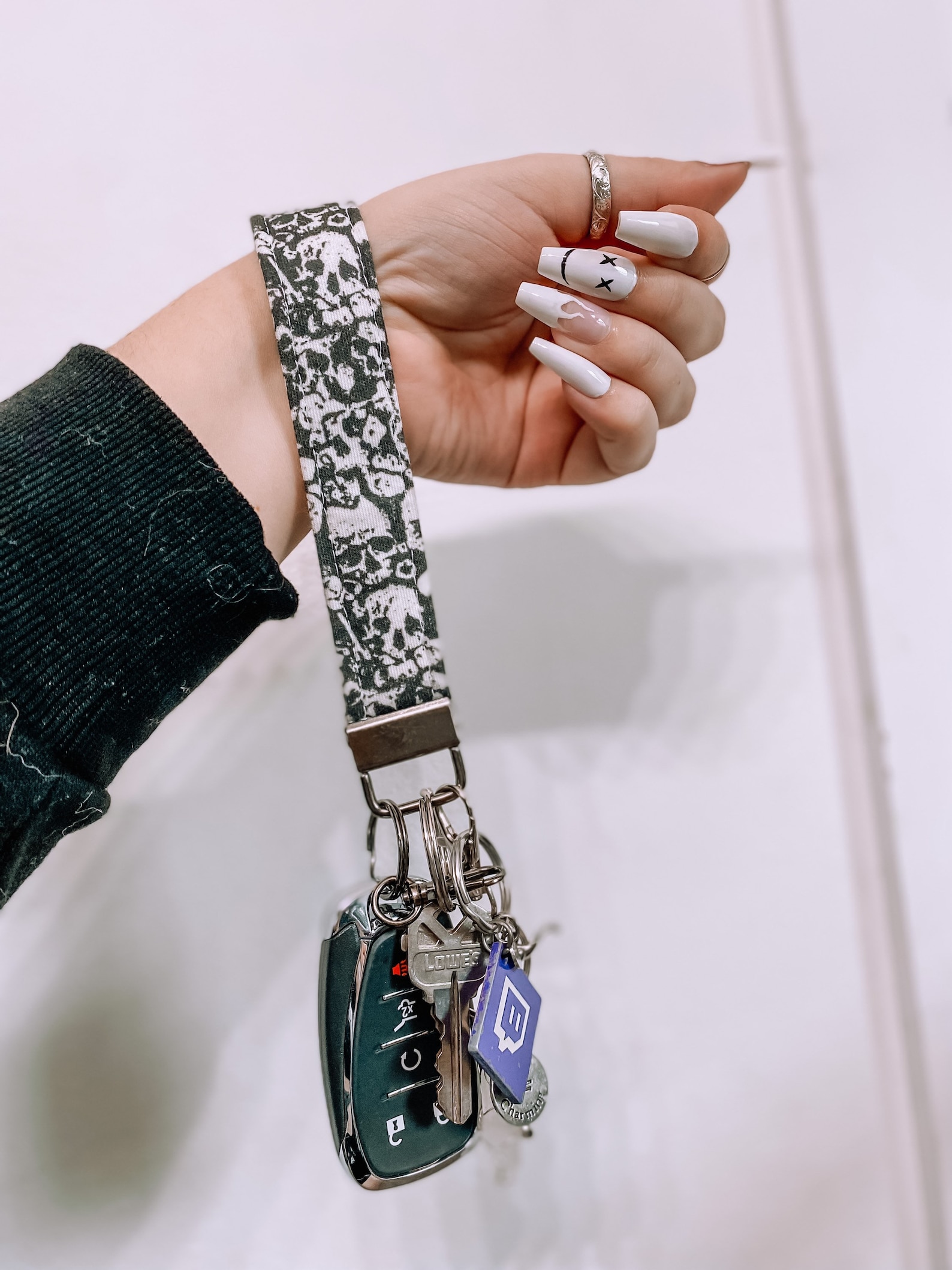 Alt/goth Keychain Wristlet Key Fob Horror Lanyard for Keys - Etsy