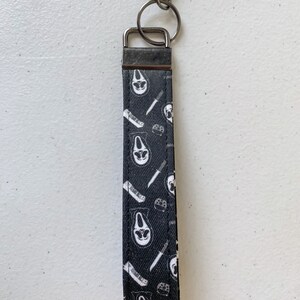 Alt/goth Keychain Wristlet Key Fob Horror Lanyard for Keys - Etsy