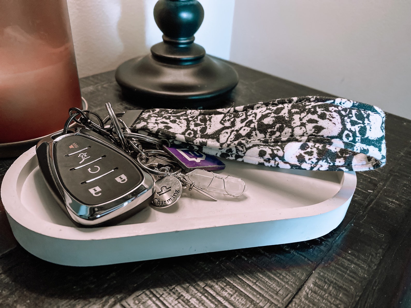 Alt/goth Keychain Wristlet Key Fob Horror Lanyard for Keys - Etsy