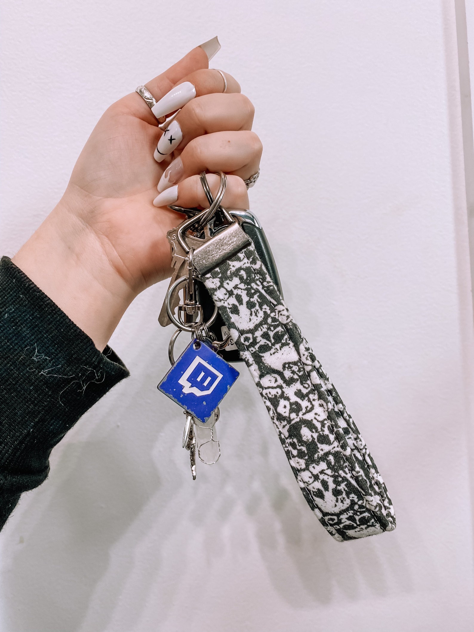 Alt/goth Keychain Wristlet Key Fob Horror Lanyard for Keys - Etsy