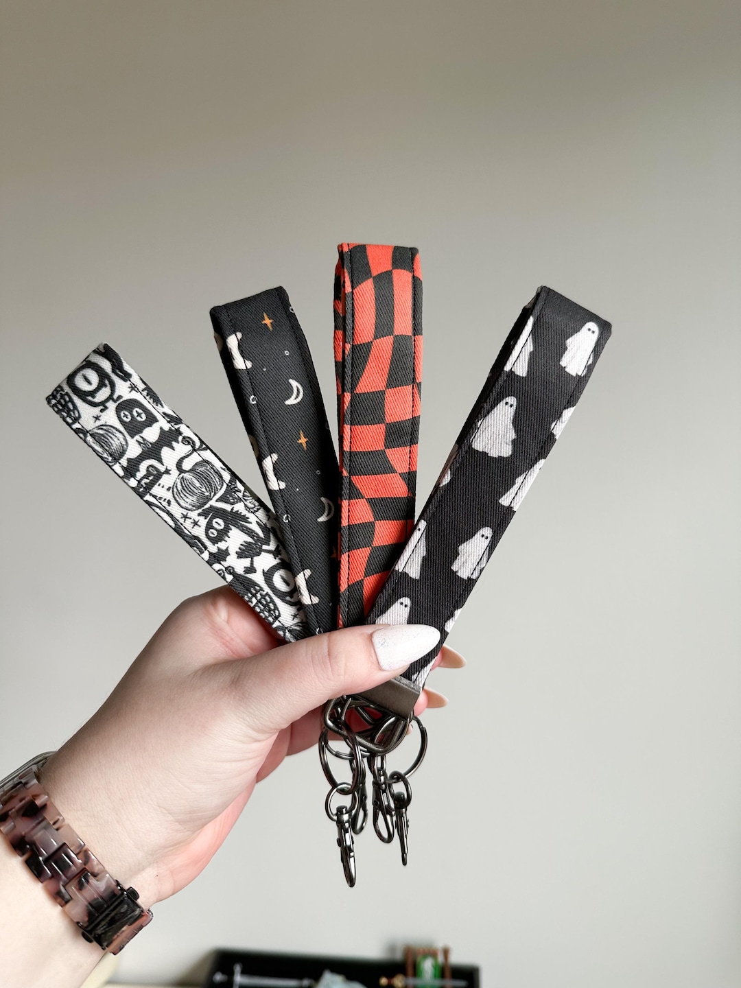 Vintage Halloween Inspired Keychain Wristlet Key Fob Alt/goth Lanyard ...