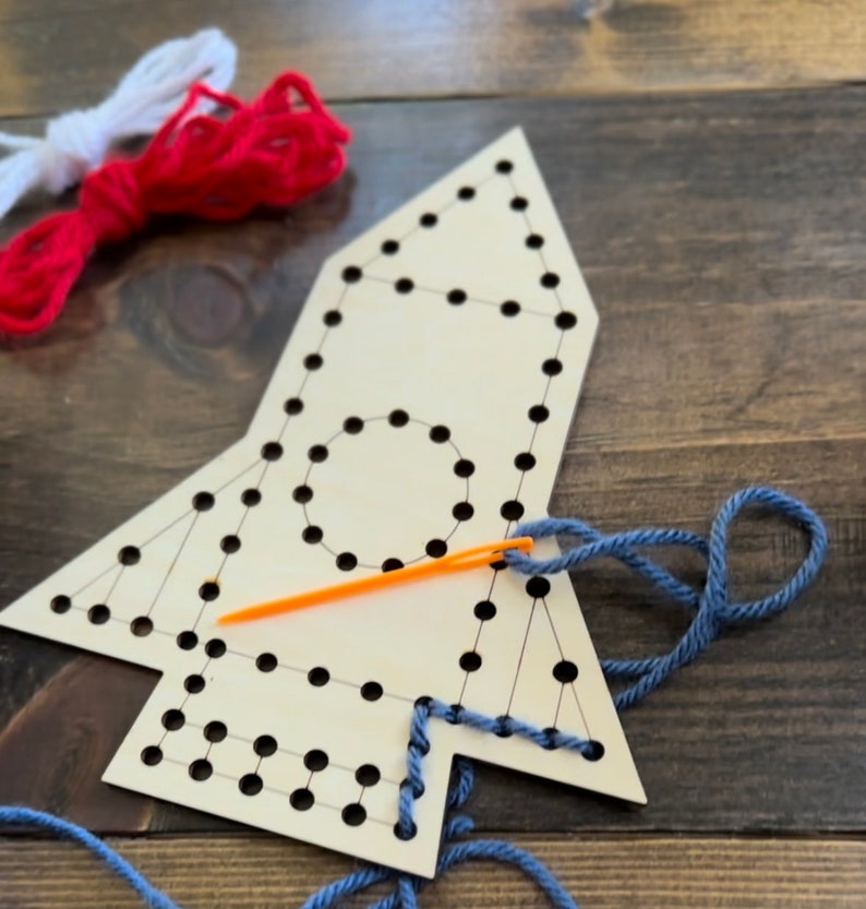 Montessori Craft Kit for Kids: DIY Sewing Yarn Threading Project - Etsy