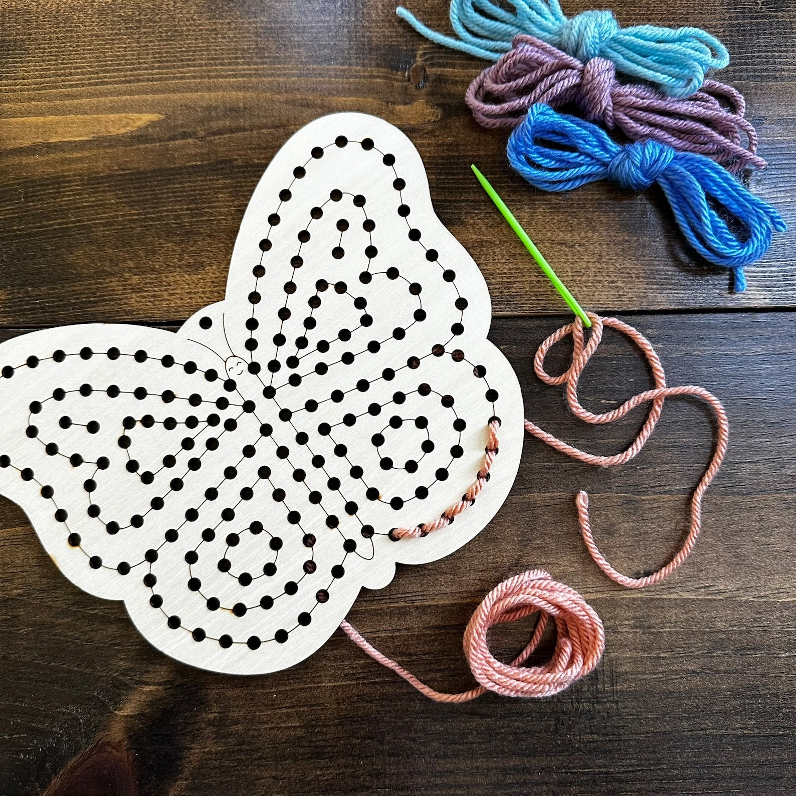 Montessori Craft Kit for Kids: DIY Sewing Yarn Threading Project - Etsy