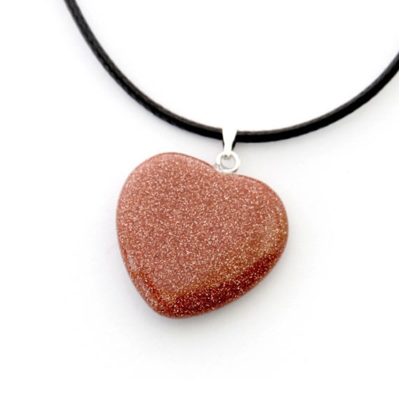 Sparkly Sandstone/red Goldstone Polished Heart Stone Pendant - Etsy