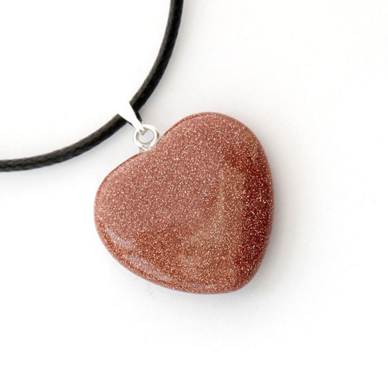 Sparkly Sandstone/red Goldstone Polished Heart Stone Pendant - Etsy