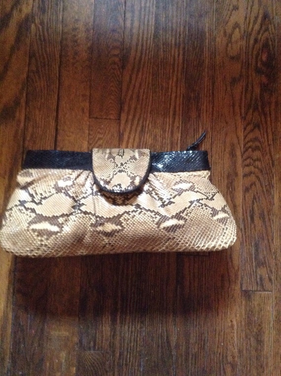 Oversized Snakeskine Skin Art clutch - Gem