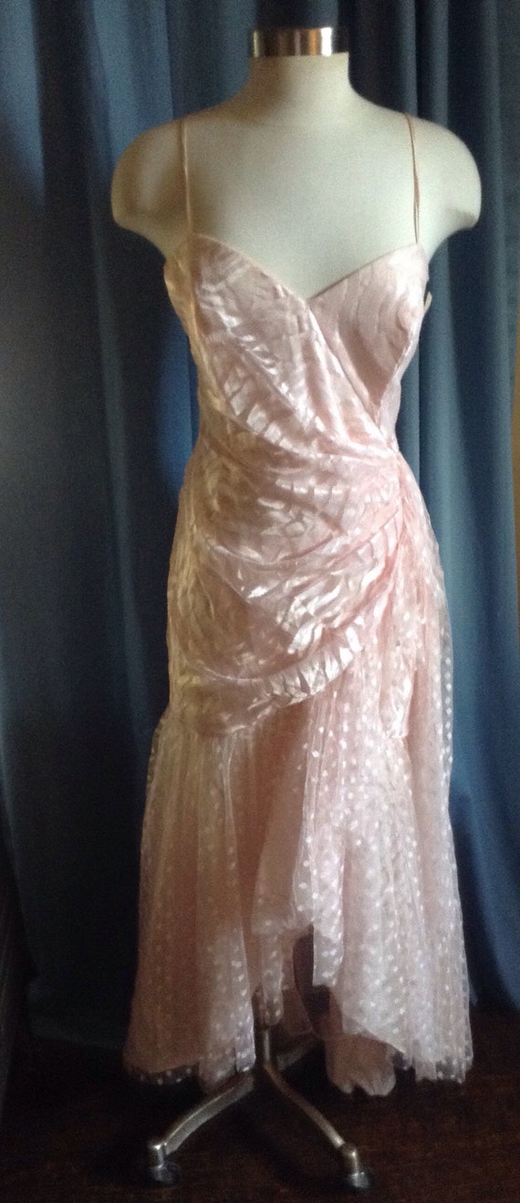 80s Prom Dress in Royal Blue Sequin with Pointed Bust… - Gem