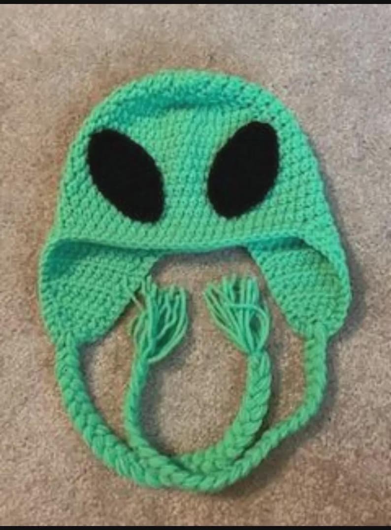 Handmade Alien Crocheted Hat - Etsy