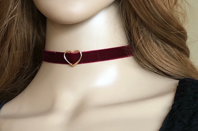Heart Choker Velvet Choker Lace Choker Pink Choker Black - Etsy