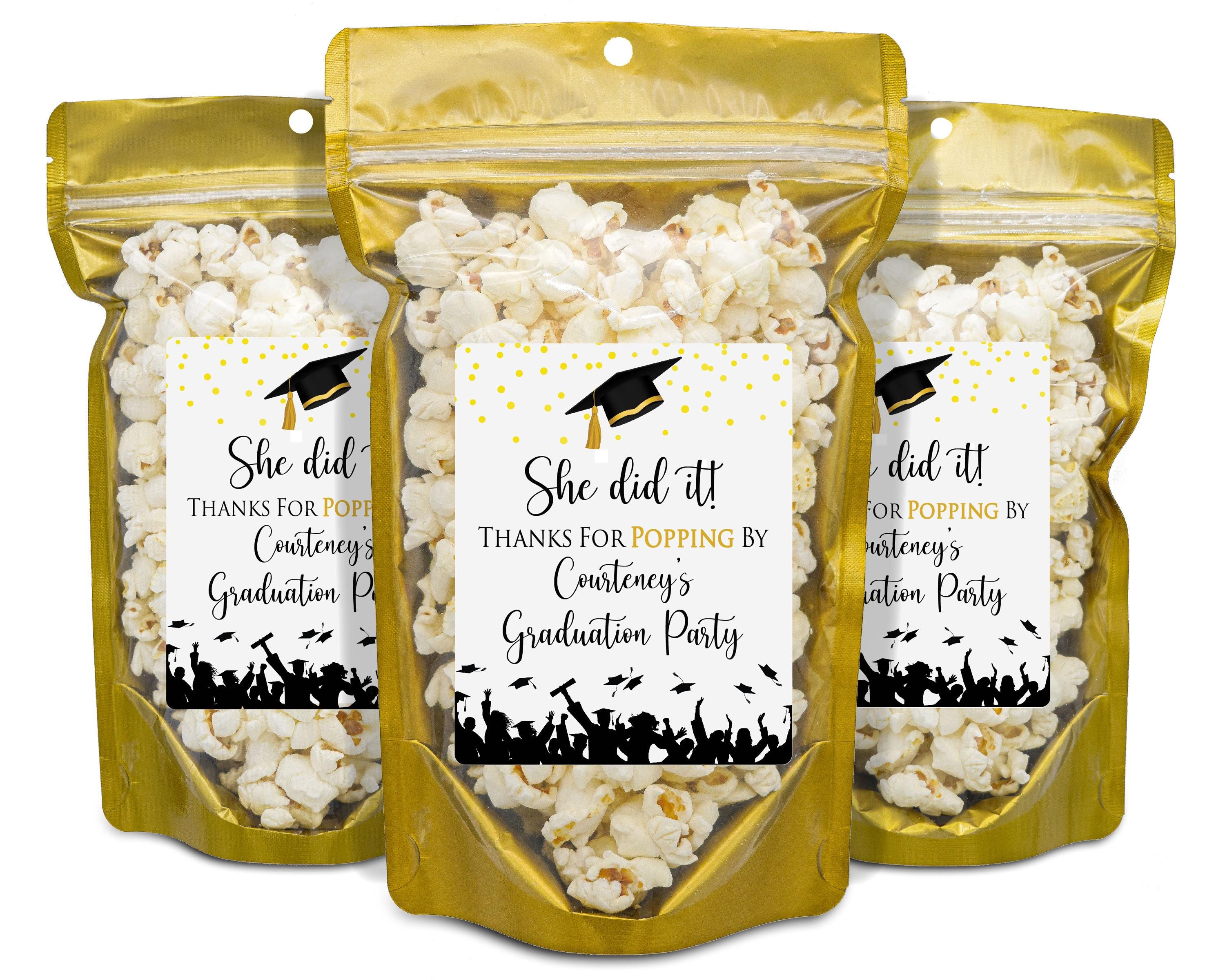 Graduation Party Favors, Popcorn Bags and Stickers, High School ...