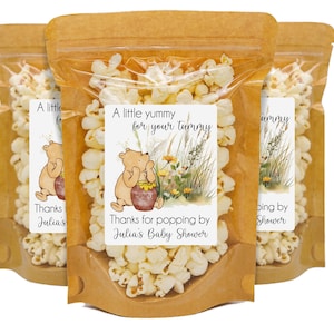 Classic Winnie the Pooh Baby Shower Favors, Popcorn Bags, Neutral Baby ...
