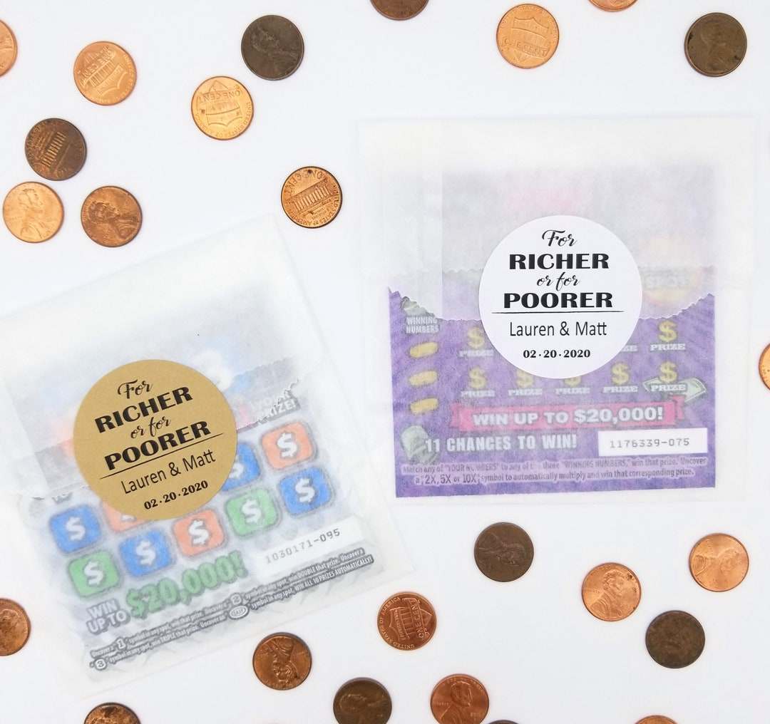 For Richer for Poorer Wedding Favor, Stickers for Wedding Favors, for ...