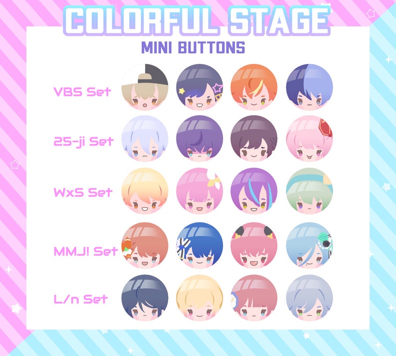 1.25 Colorful Stage Buttons - Etsy