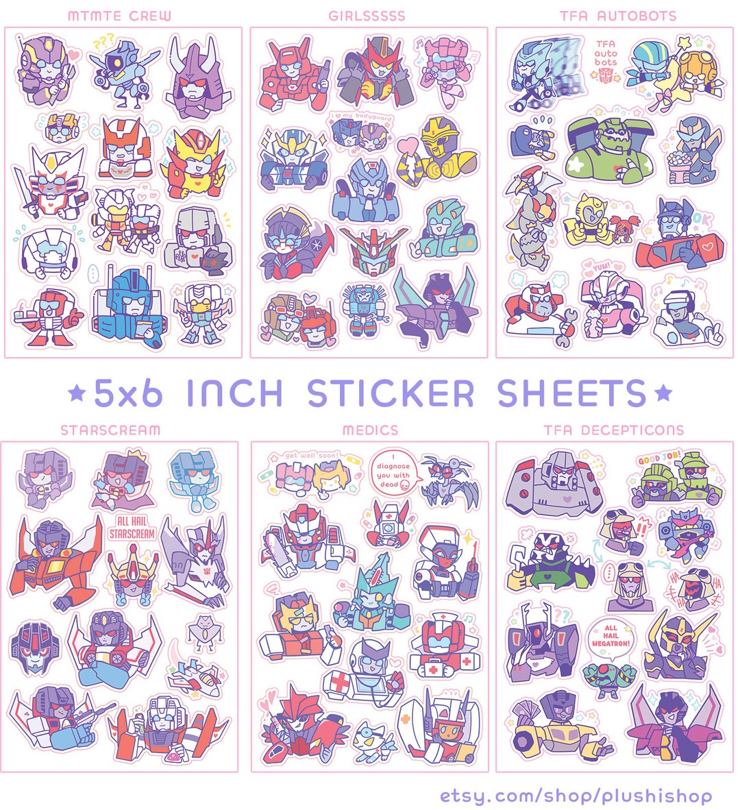 TF MTMTE TFA Starscream Sticker Sheets - Etsy
