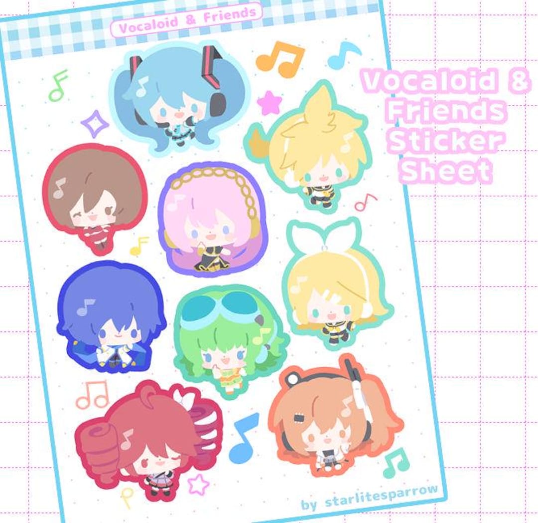 Pastel Vocaloid & Friends Sticker Sheet - Etsy