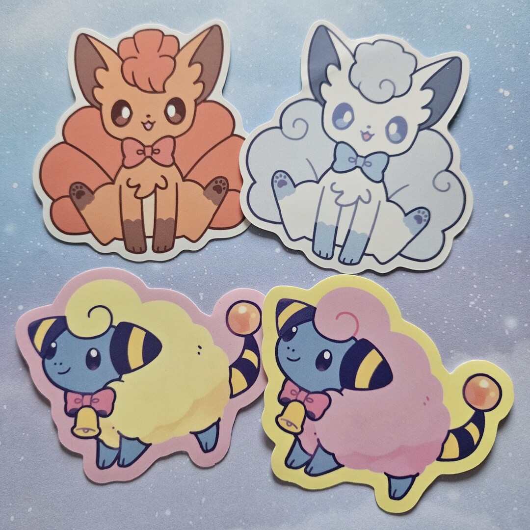 Vinyl Pokemon Vulpix Mareep Stickers - Etsy