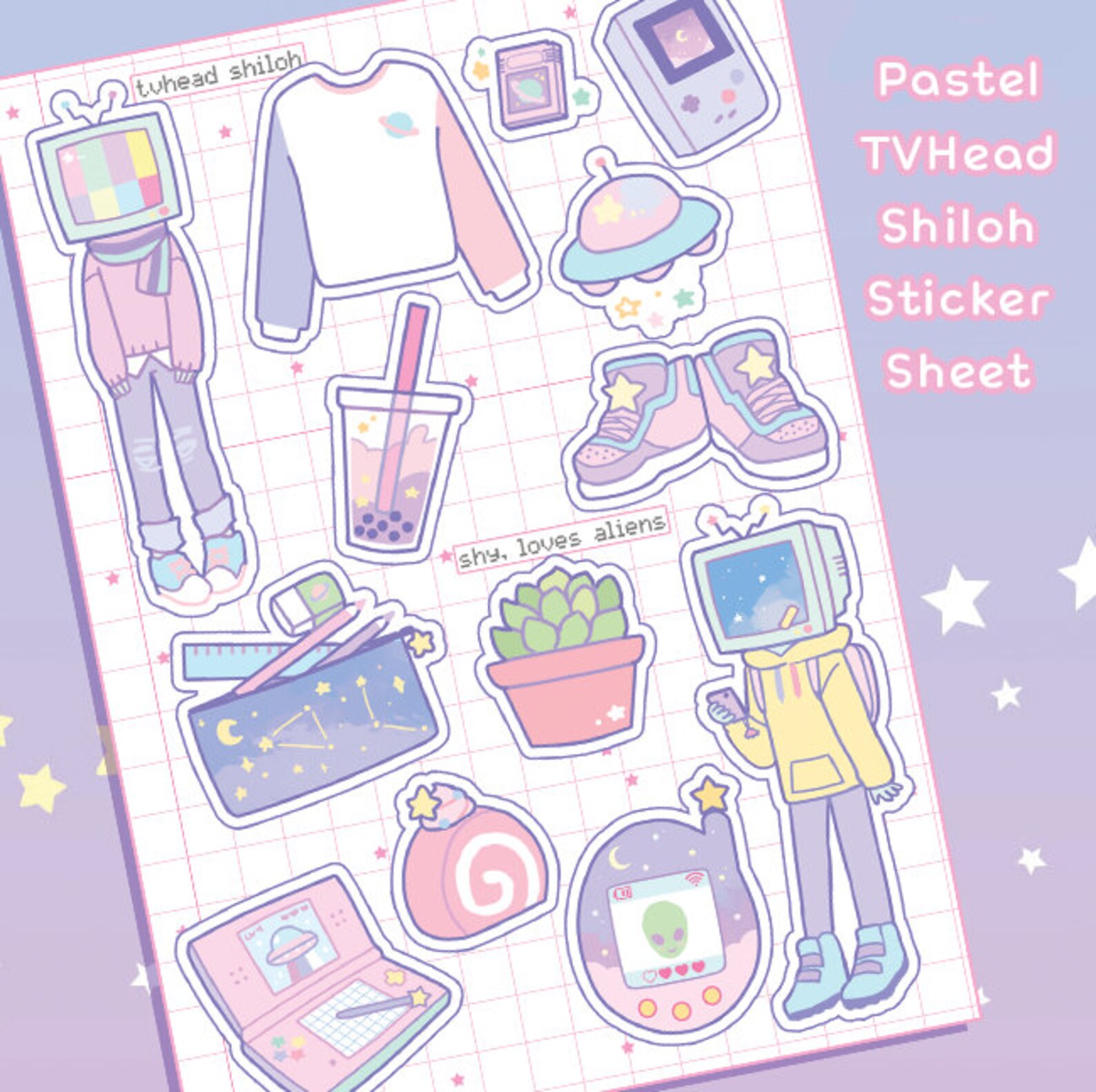 TV Head Sticker Sheet - Etsy