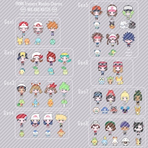 Mini Pokemon Trainer Wooden Charms PRE-ORDER - Etsy