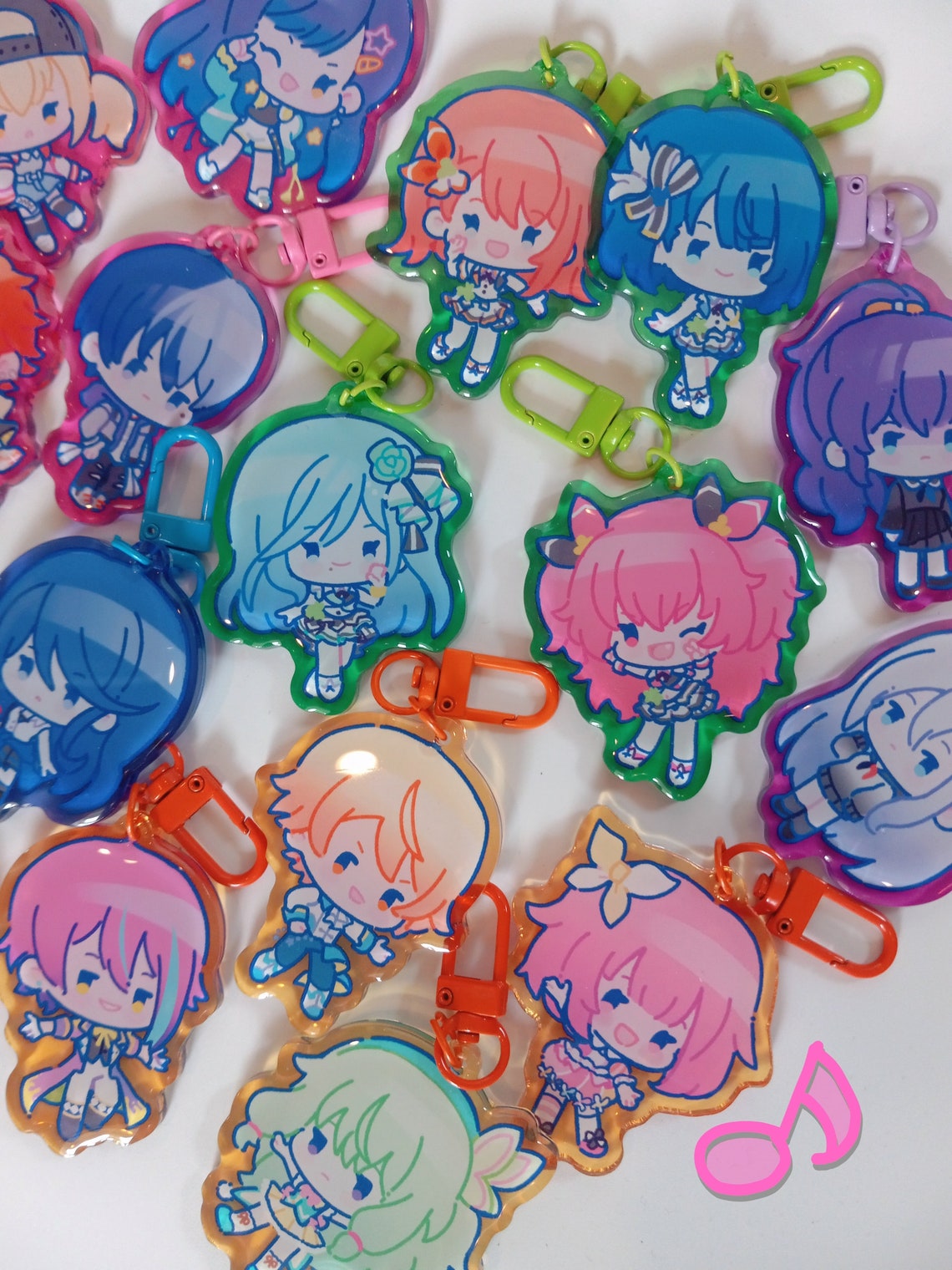 Colorful Stage Tinted Charm Keychain - Etsy