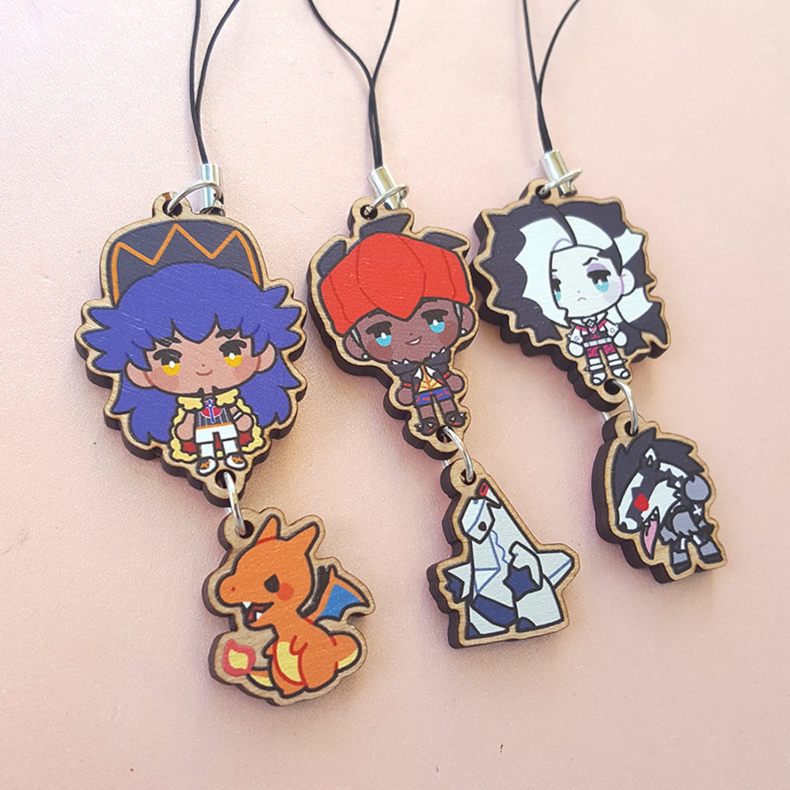 More Mini Pokemon Trainer Wooden Charms - Etsy