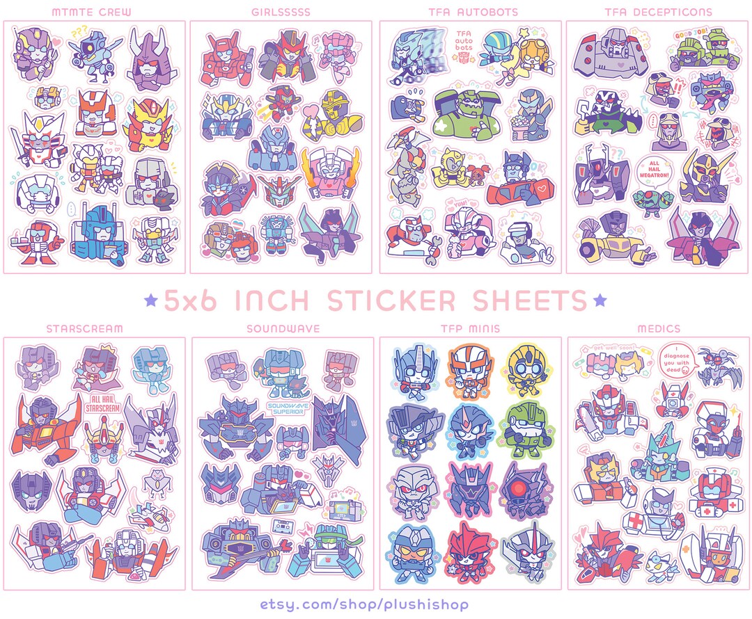 TF MTMTE TFA Starscream Sticker Sheets - Etsy