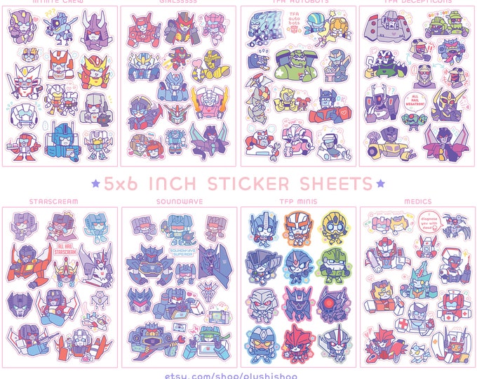 TF MTMTE TFA Starscream Sticker Sheets - Etsy