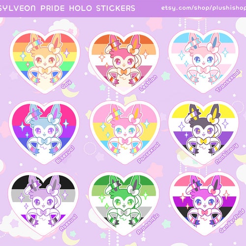 Holo Pride Sylveon / Custom Holographic Pokémon Card / V Card - Etsy