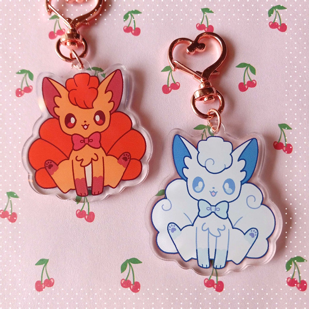 Vulpix BEANS Charm Keychain - Etsy