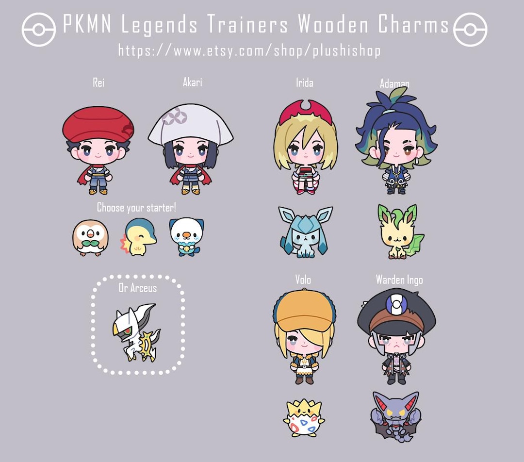 Pokemon Legends Arceus Trainer Wooden Charms - Etsy