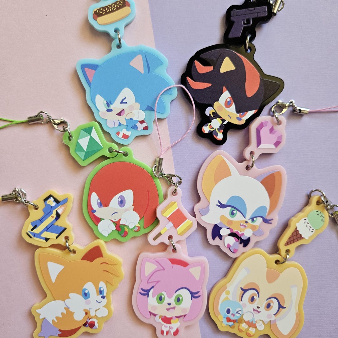 Sonic Colorful Linking Keychains - Etsy