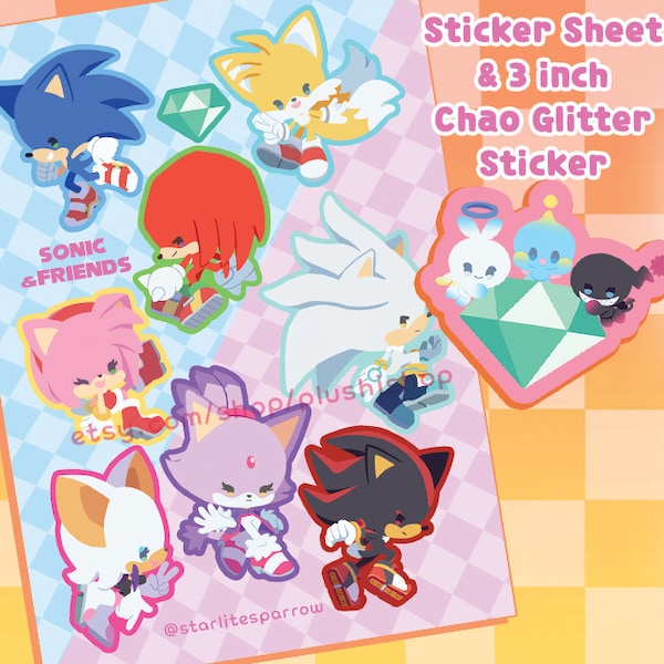 Sonic Sticker Sheet - Etsy