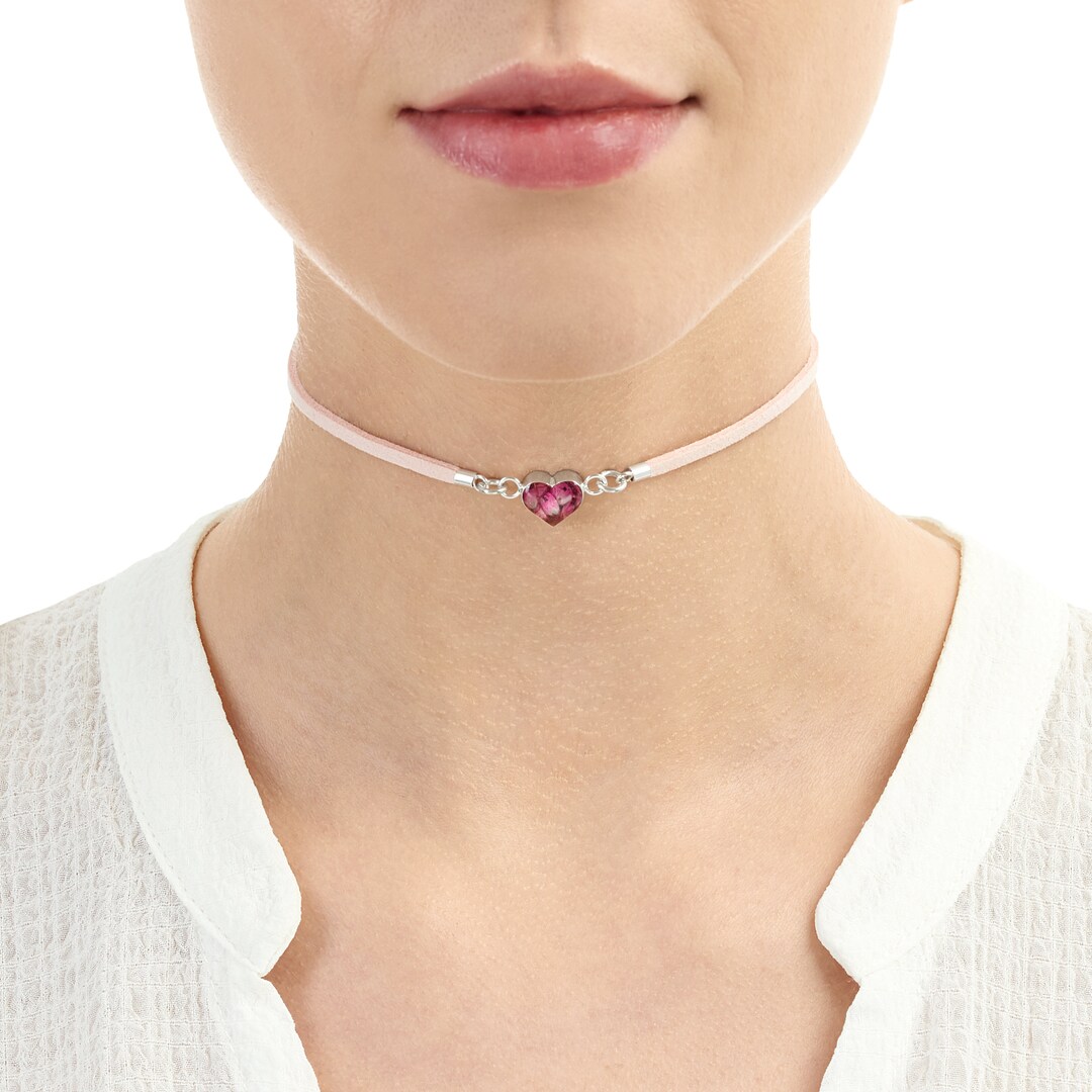 Shrieking Violet Funky Choker Necklace - Light Pink 'vegan Suede' Strap ...