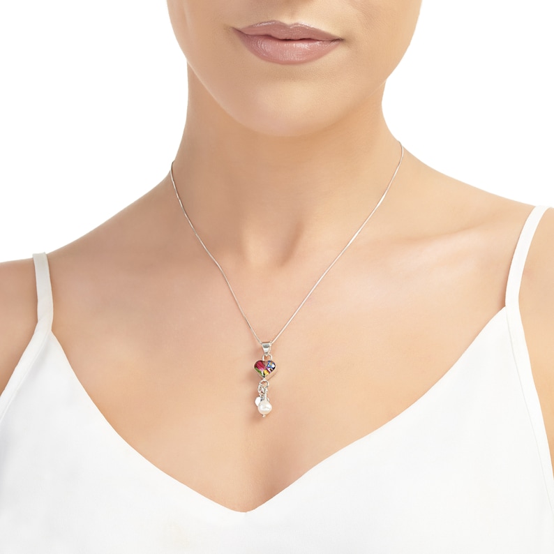 Flower Necklace by Shrieking Violet® Sterling Silver Heart Charm ...